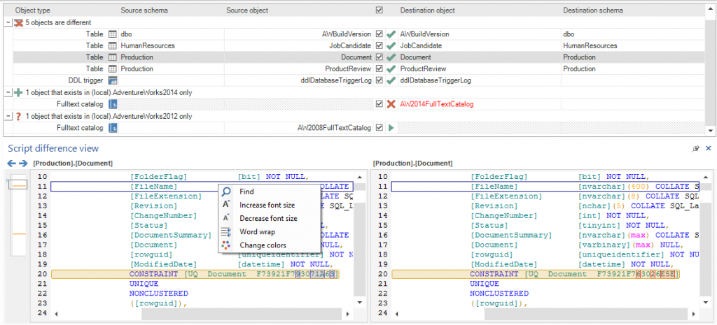 What’s new in ApexSQL Diff 2017