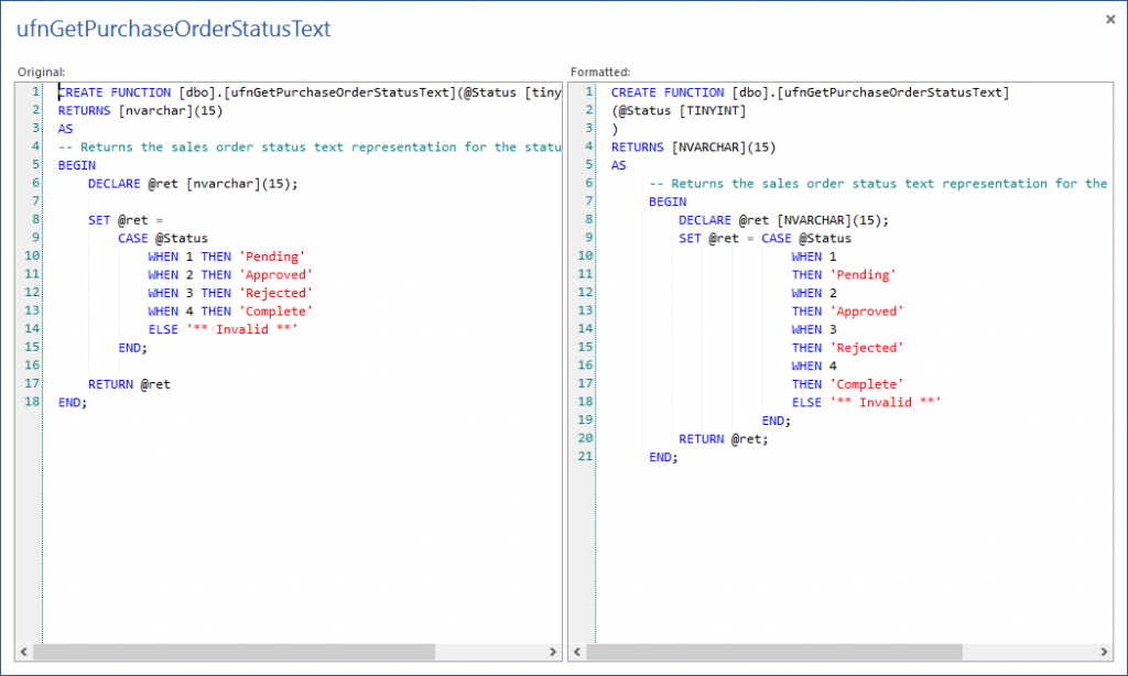 ApexSQL Refactor 2017 - Screen shot tour