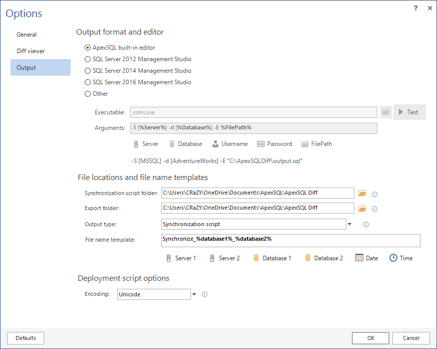 ApexSQL Diff 2017 - Screen shot tour