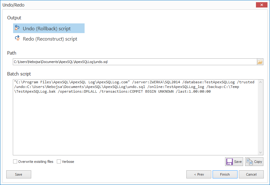 ApexSQL Log 2016 - Screen shot tour