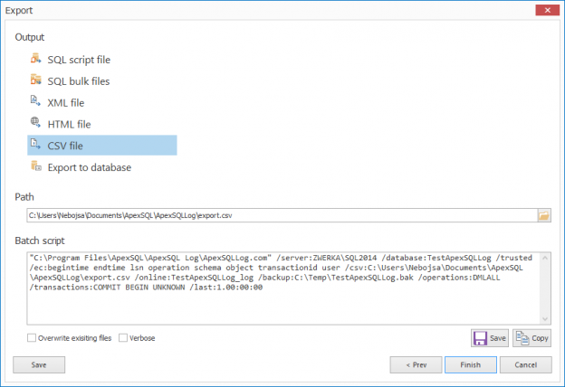 ApexSQL Log 2016 - Screen shot tour