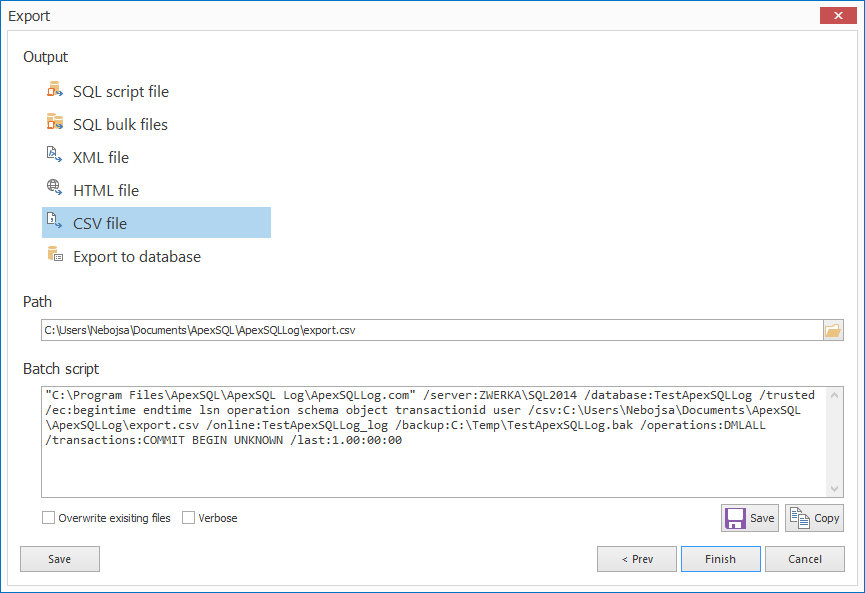 ApexSQL Log 2016 - Screen shot tour