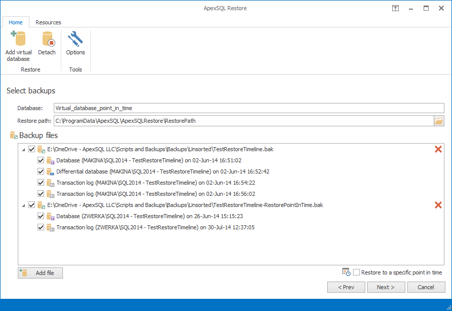ApexSQL Restore 2016 - Screen shot tour