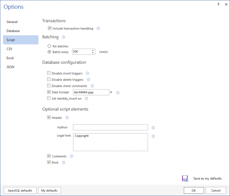 ApexSQL Generate 2016 – Screen shot tour