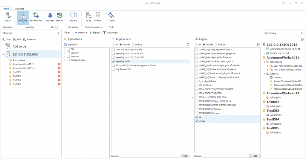 ApexSQL Audit 2017 - Screen shot tour