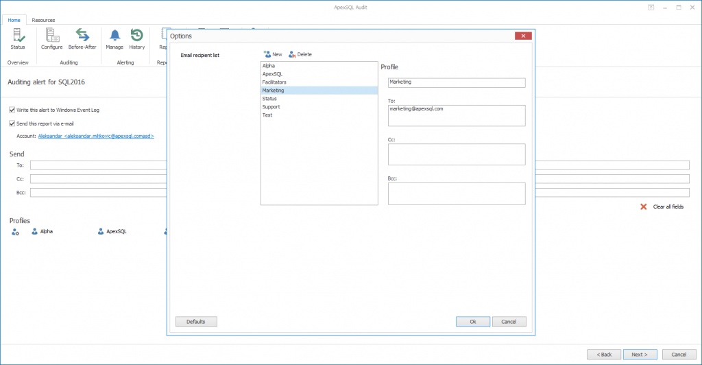 ApexSQL Audit 2017 - Screen shot tour
