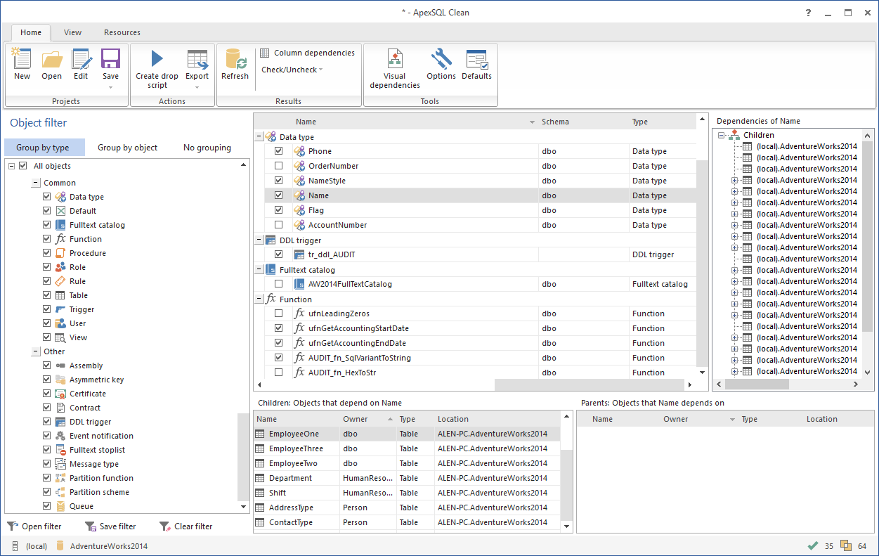 ApexSQL Clean 2016 – Screen shot tour
