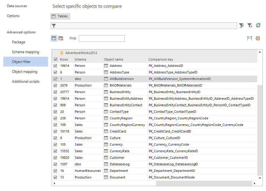 ApexSQL Data Diff 2016 - Screen shot tour