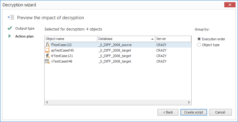 ApexSQL Decrypt 2017 - Screen shot tour